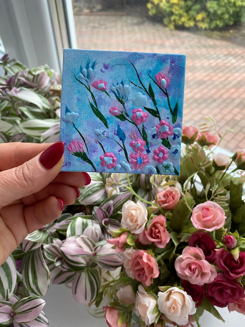 Mini Wall Art Miniature Painting Canvas Tiny Paintings for Doll Mini ...