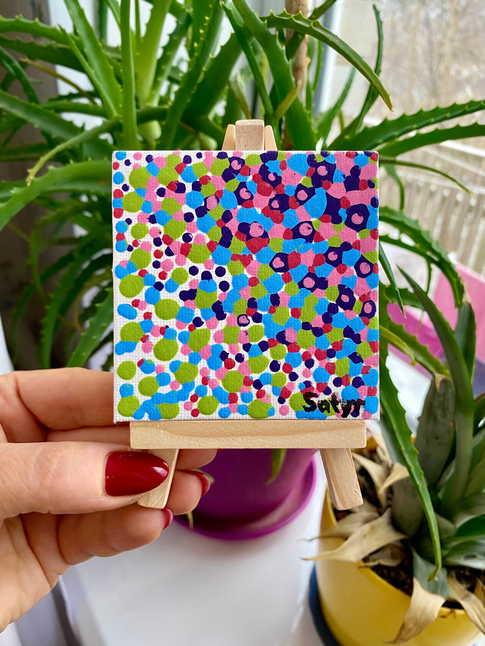 Mini Wall Art Miniature Painting Canvas Tiny Paintings for Doll Mini ...