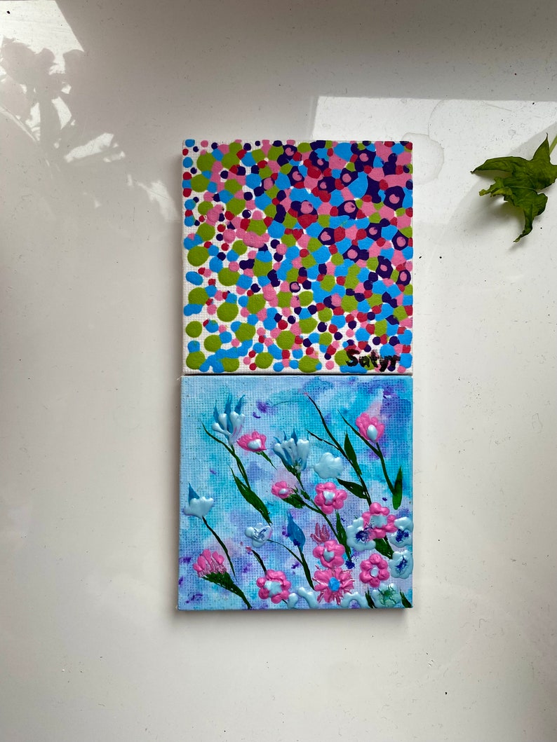 Mini Wall Art Miniature Painting Canvas Tiny Paintings for Doll Mini ...