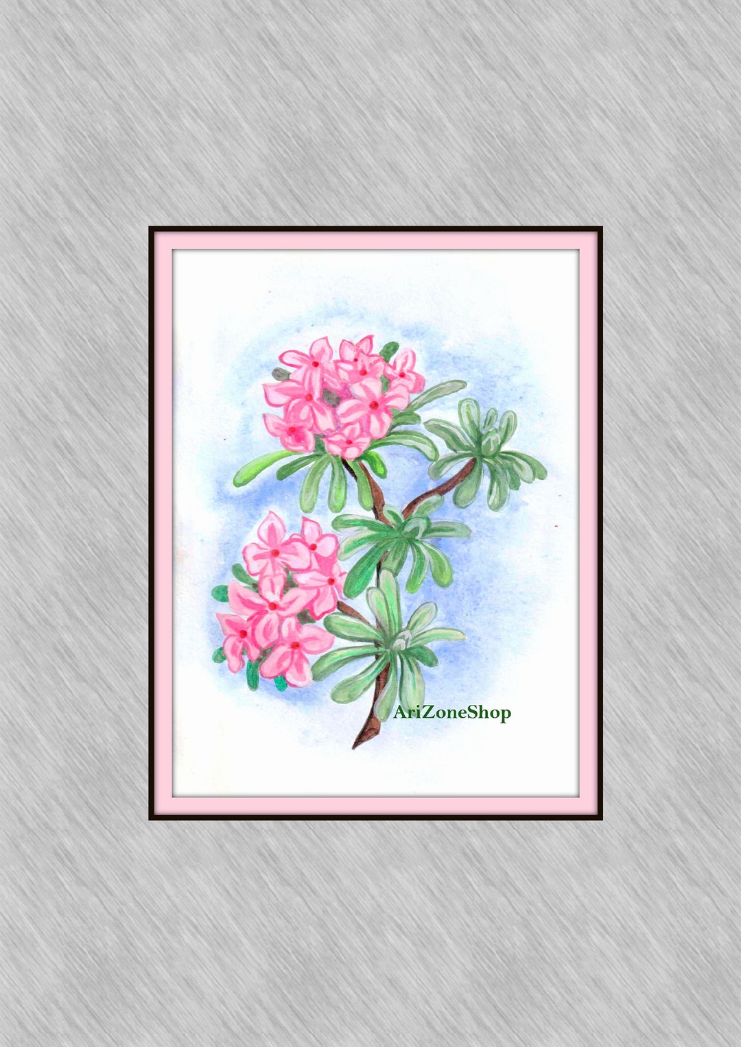 Pink Flower Azalea Printable Botanical Digital Download JPEG File for ...