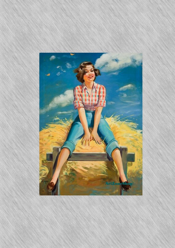 Pinups Retro Pin up Girls Pin up Art and Illustrations JPG | Etsy