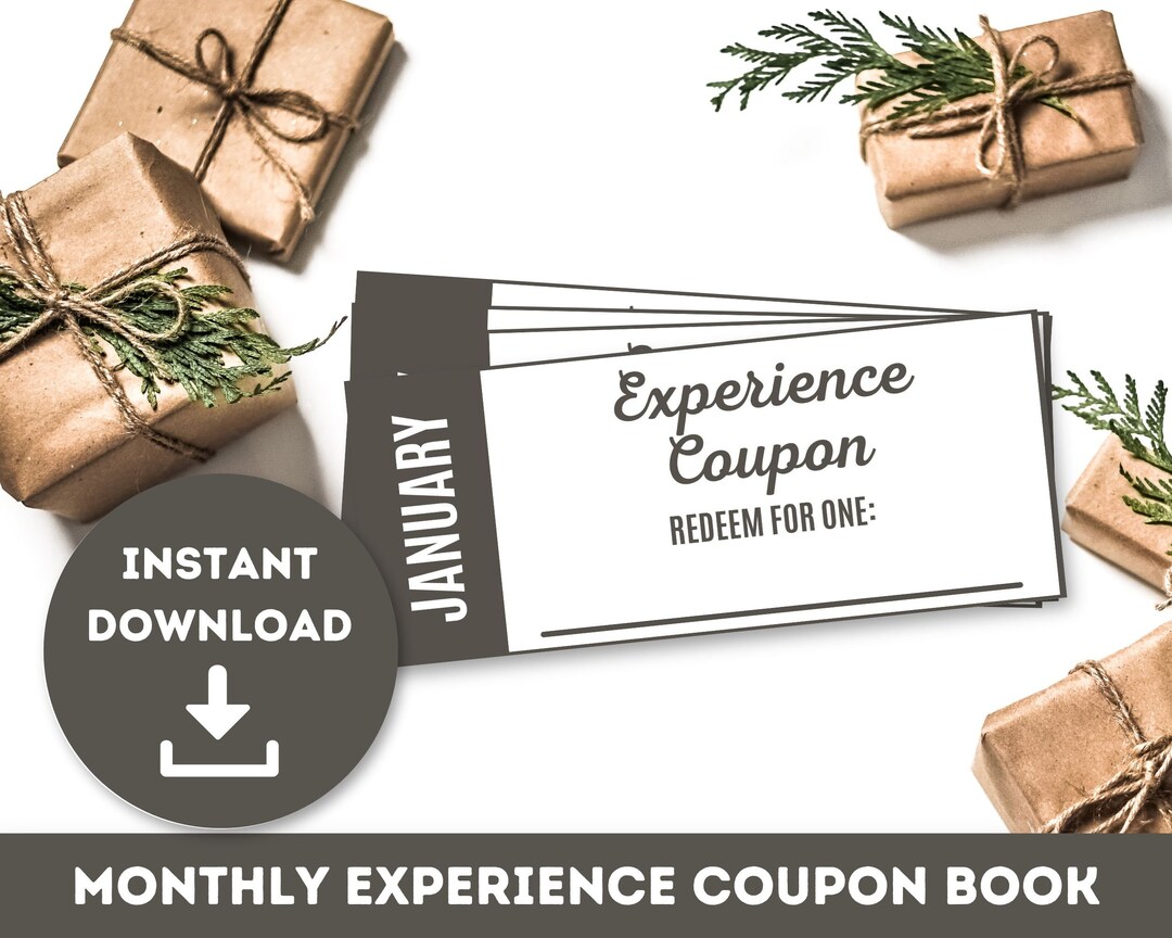 Printable Monthly Experience Coupon Book: Last Minute Gift (PDF) - Etsy