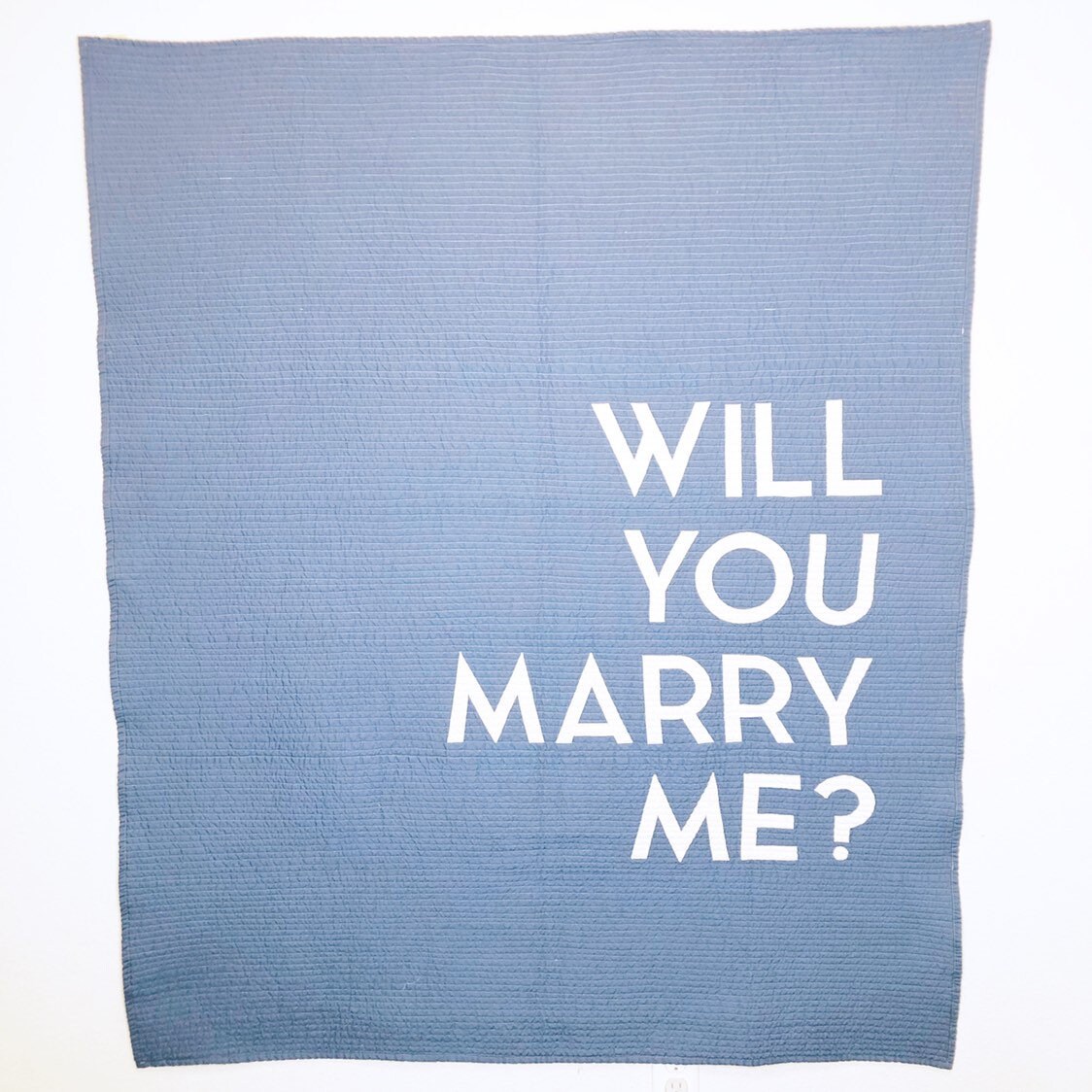 Blue and White Proposal Quilt Proposal Blanket Will You - Etsy.de
