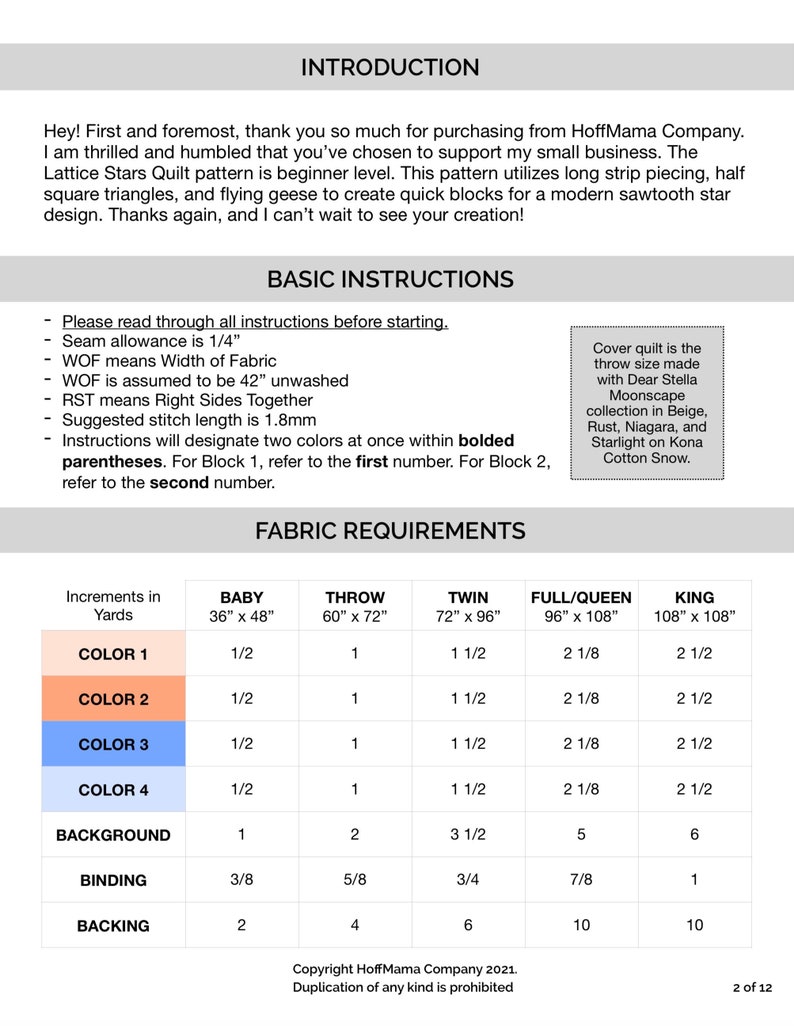 Lattice Stars Quilt Pattern PDF - Etsy