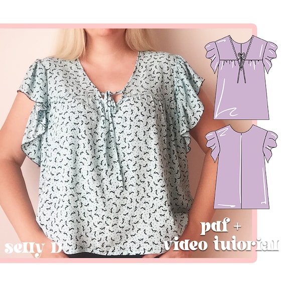 Top Pdf Sewing Pattern Women's Top Short Sleeve Top - Etsy