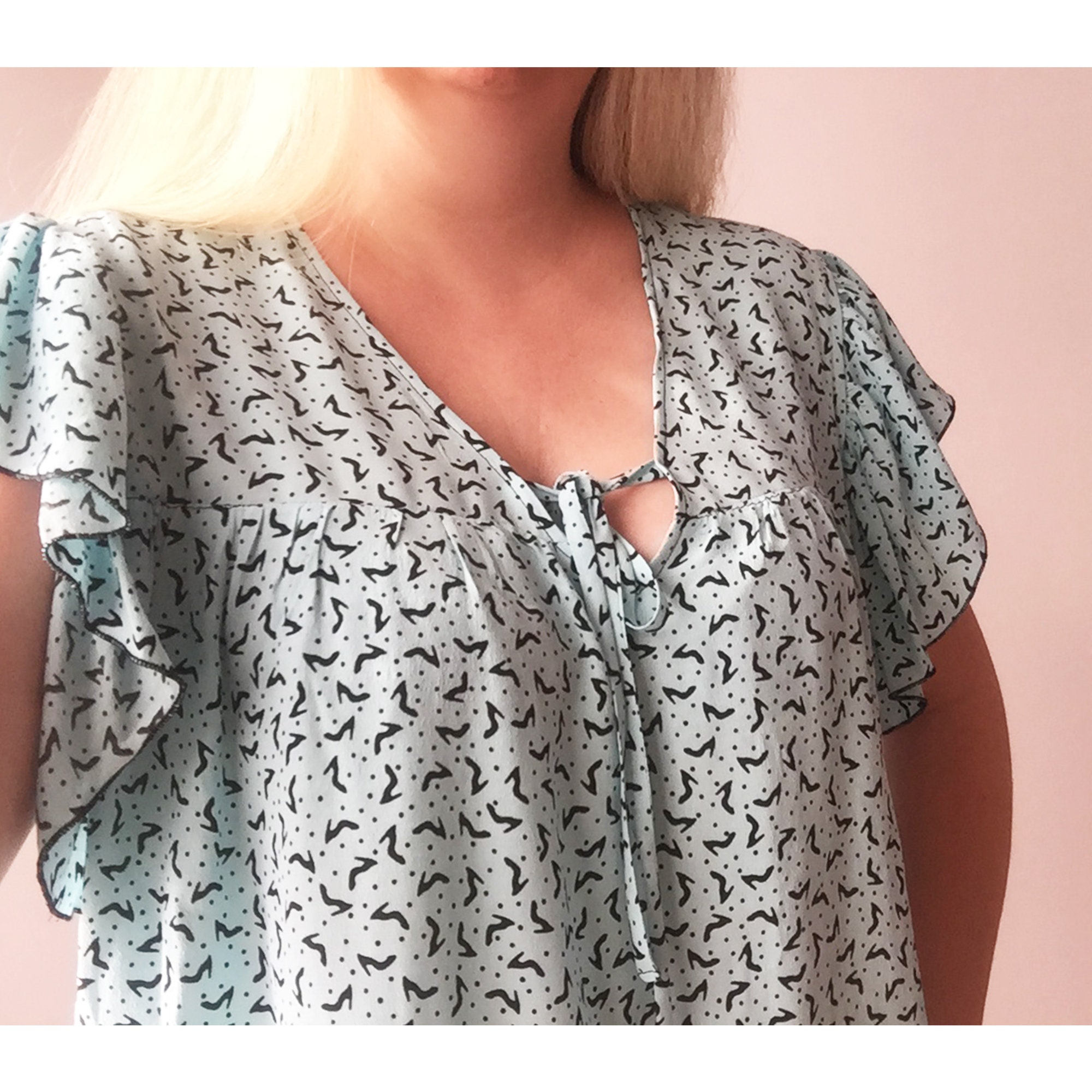 Top Pdf Sewing Pattern, Women's Top, Short Sleeve Top, Ruffled Sleeves ...