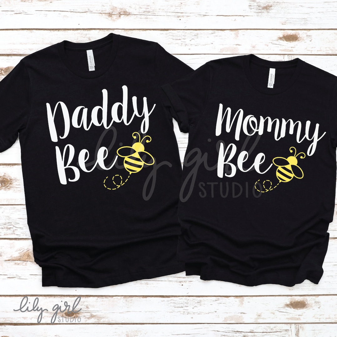 Mommy Bee and Daddy Bee SVG Files, Matching Mom and Dad Birthday SVG ...