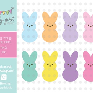 Easter Bunny Peeps Clipart Images, Easter Candy, PNG and JPG Files ...