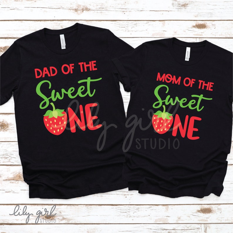Mom and Dad of the Sweet One, Strawberry SVG Files, Matching Mom and ...