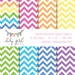 Pastel Rainbow Chevron Digital Paper Set 12x12 Digital - Etsy