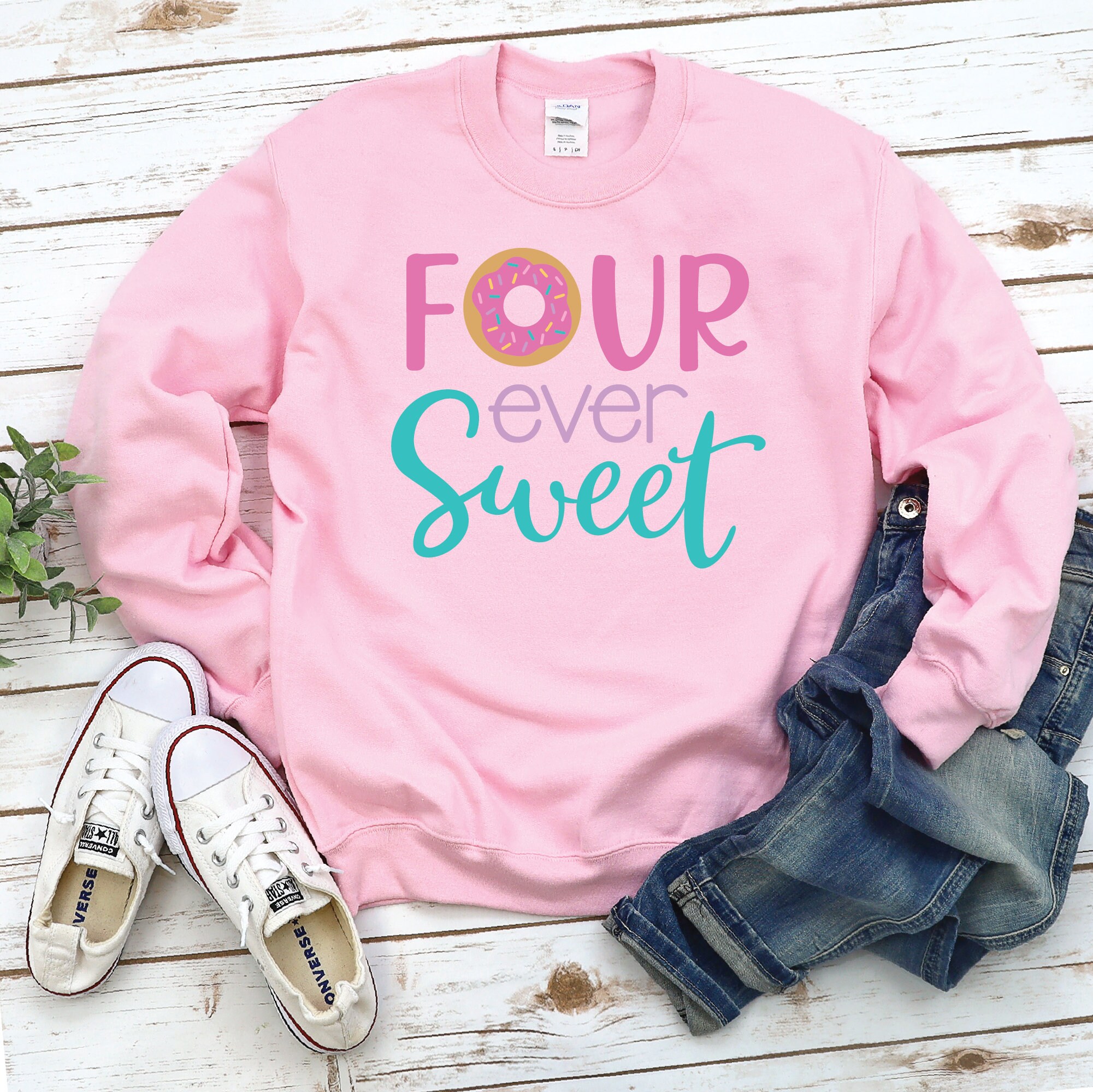 Donut SVG FOUR Ever Sweet Girl SVG 4th Birthday Cutting | Etsy