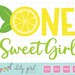 ONE Sweet Girl Lemon SVG, Png, Jpg and Dxf, 1st Birthday, Cutting File ...