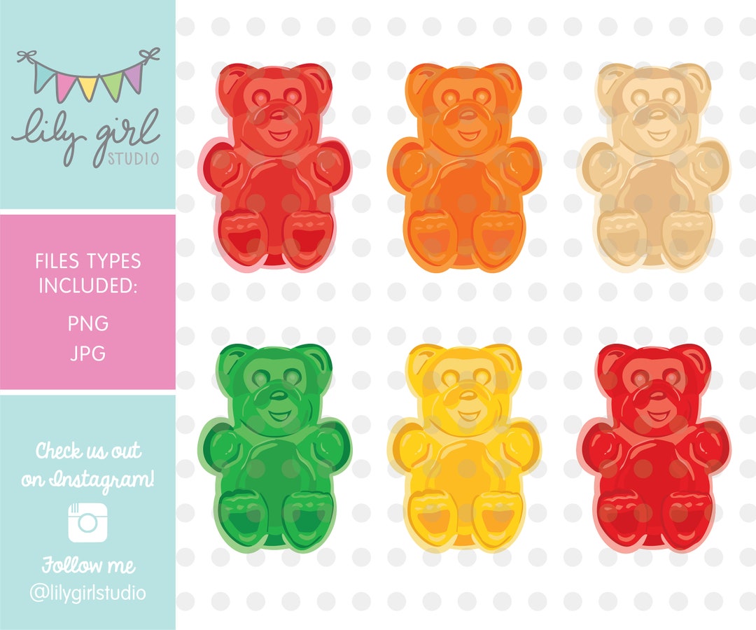 Gummy Bear Clipart Images, PNG and JPG Files Included, Clip Art ...