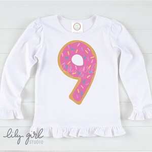Donut SVG, 9th Birthday, Number 9 Donut, SVG, Cutting File for Cricut ...