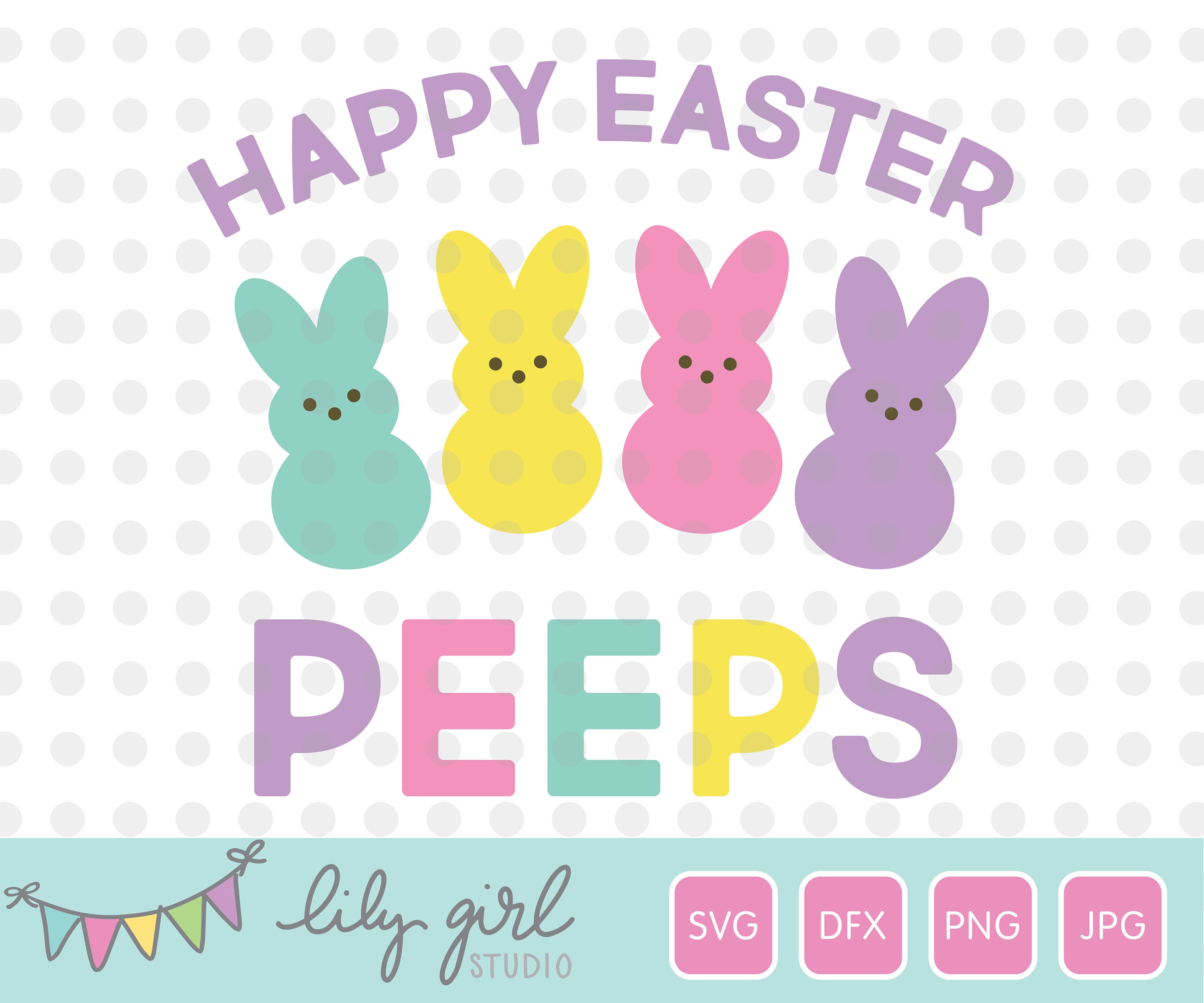 Happy Easter Peeps SVG Kids Easter SVG Cutting File for - Etsy UK