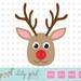 Christmas Cutting File Cute Reindeer SVG Png Jpg and Dxf - Etsy