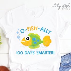 100 Days of School, 0-fish-ally 100 Days Smarter SVG, School Cutting ...