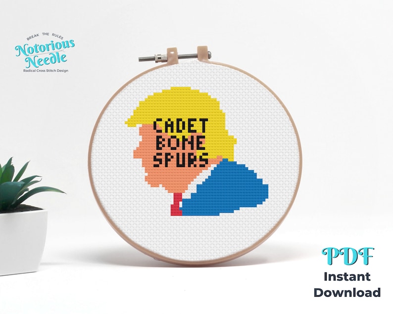 Cadet Bone Spurs Anti-trump Cross Stitch Pattern (PDF Download) - Etsy