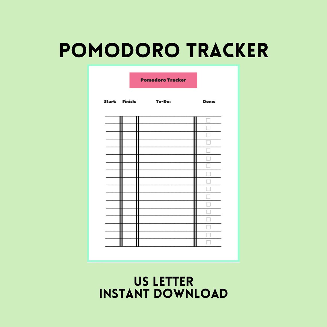 Printable Pomodoro Tracker | Productivity Planner | Focus Timer ...