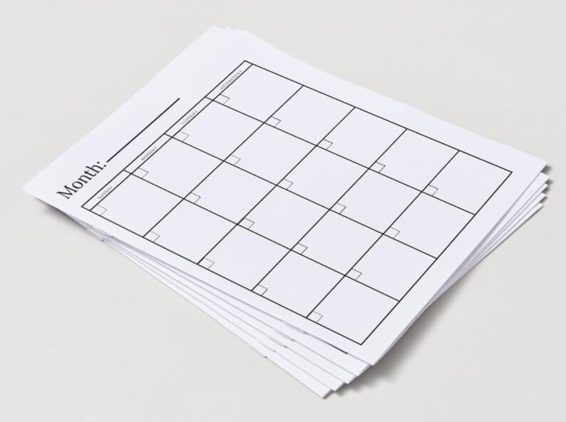 2026 Monthly Calendar Planner | Two Pages | Fillable Month and Date ...