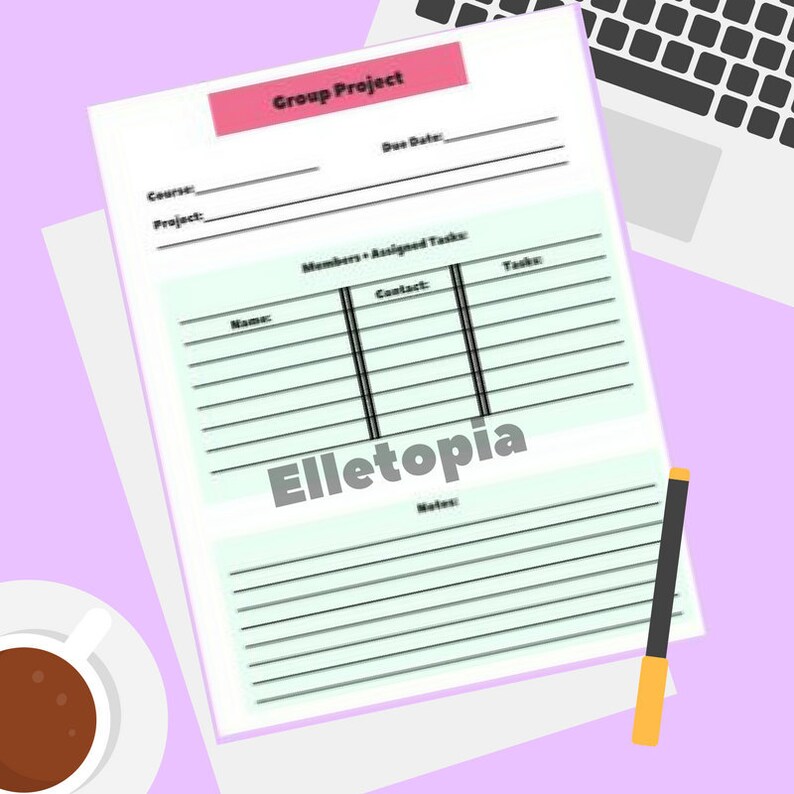 Group Project Planner - Etsy
