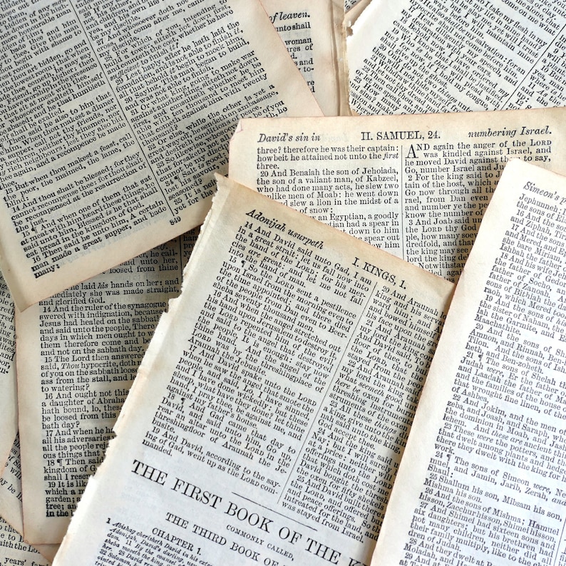 Vintage Bible Pages, Ephemera for Junk Journalling, Scrapbooks ...