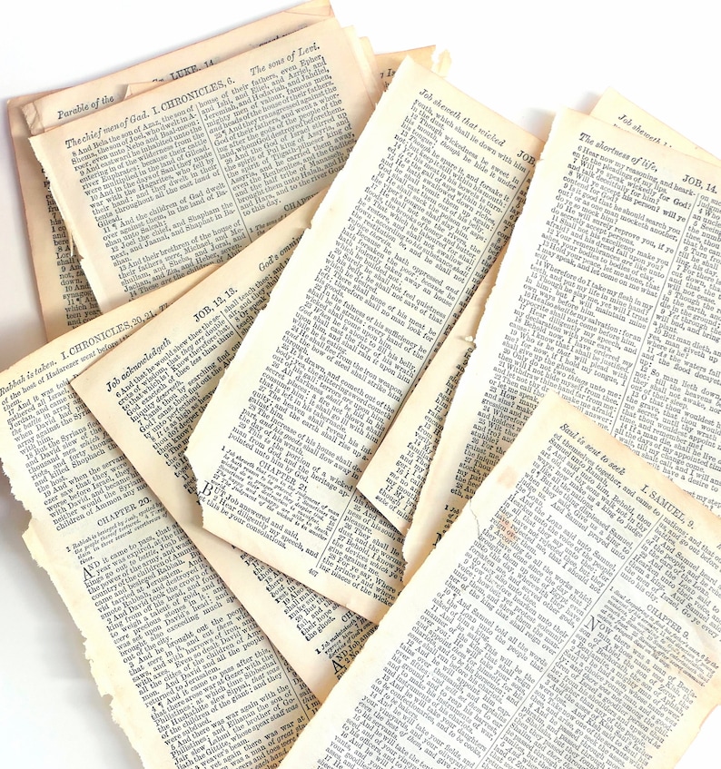 Vintage Bible Pages, Ephemera for Junk Journalling, Scrapbooks ...