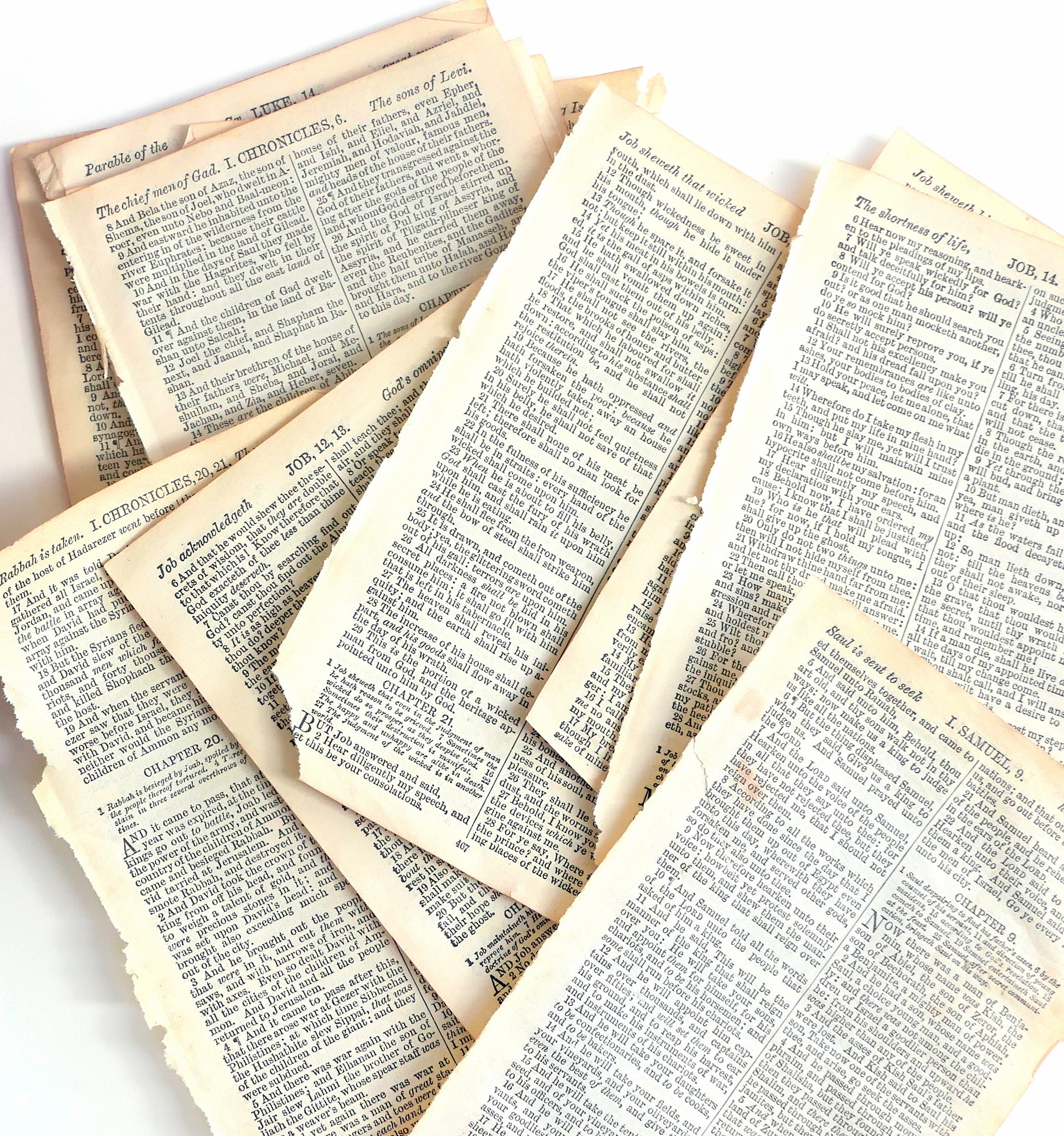 Vintage Bible Pages, Ephemera for Junk Journalling, Scrapbooks ...