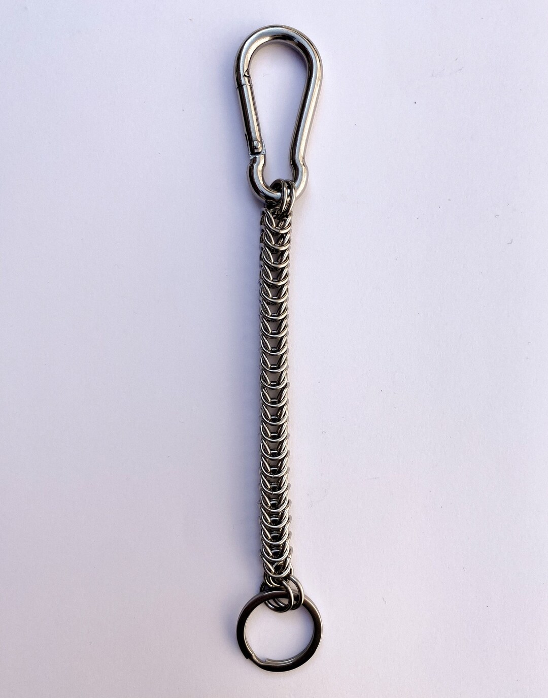 Stainless Steel Box Chain Weave Chainmaille Keychain - Etsy