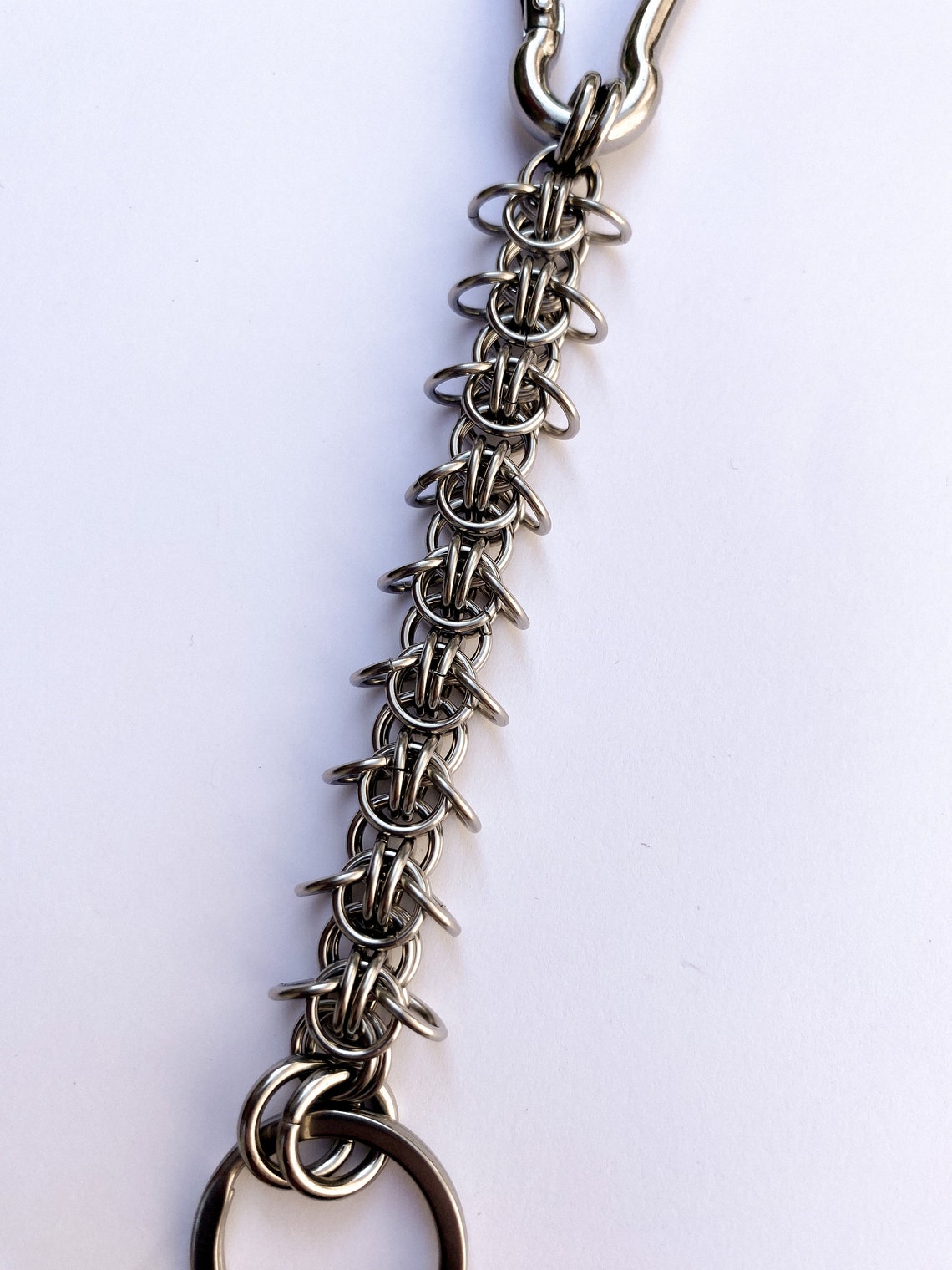 Stainless Steel Ficus Weave Chainmaille Keychain - Etsy
