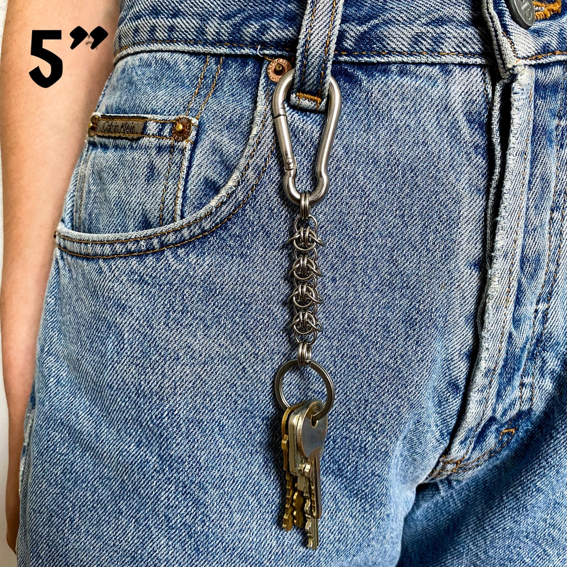 Stainless Steel Ficus Weave Chainmaille Keychain - Etsy