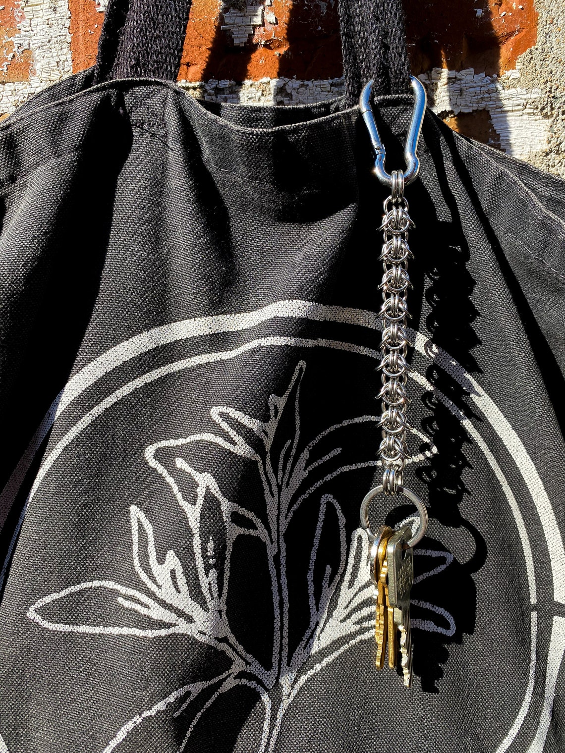 Stainless Steel Ficus Weave Chainmaille Keychain - Etsy