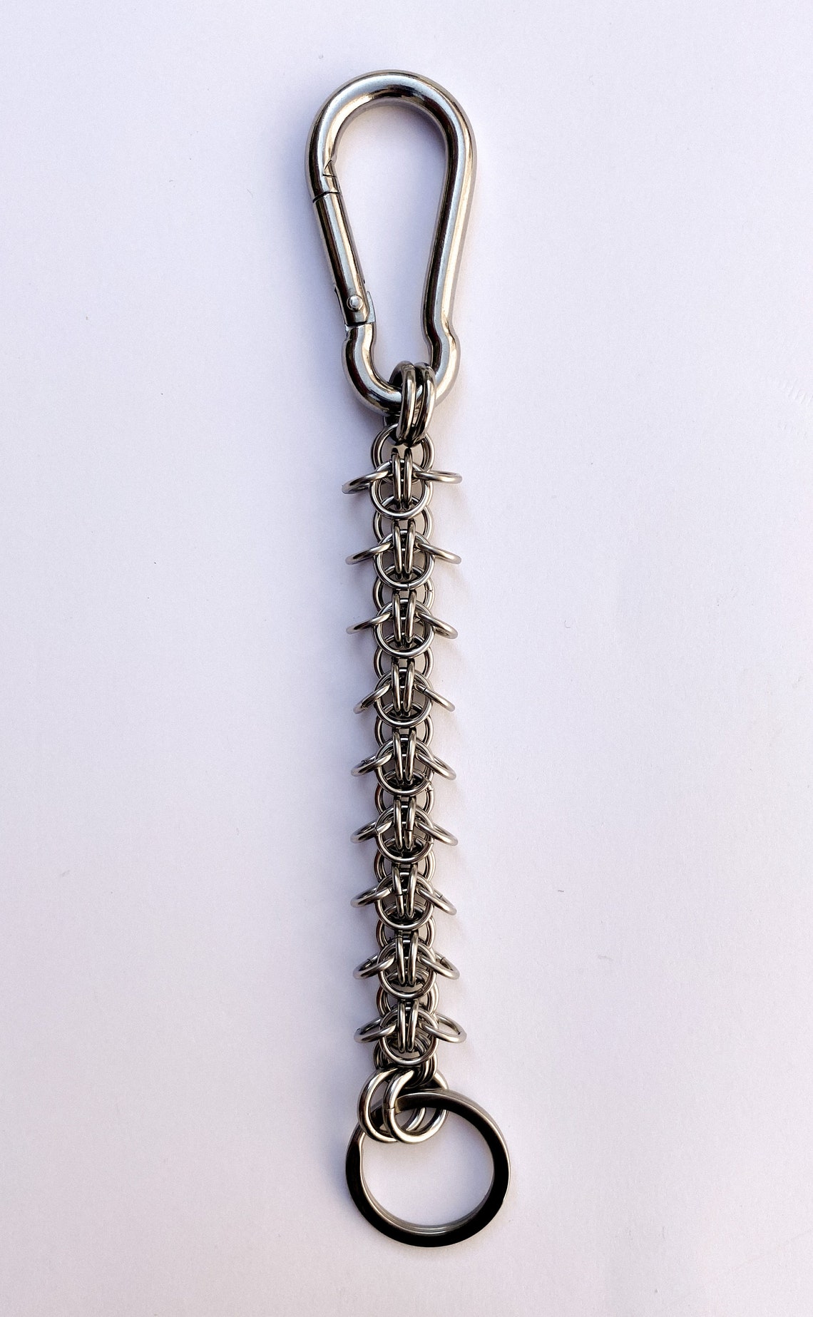 Stainless Steel Ficus Weave Chainmaille Keychain - Etsy