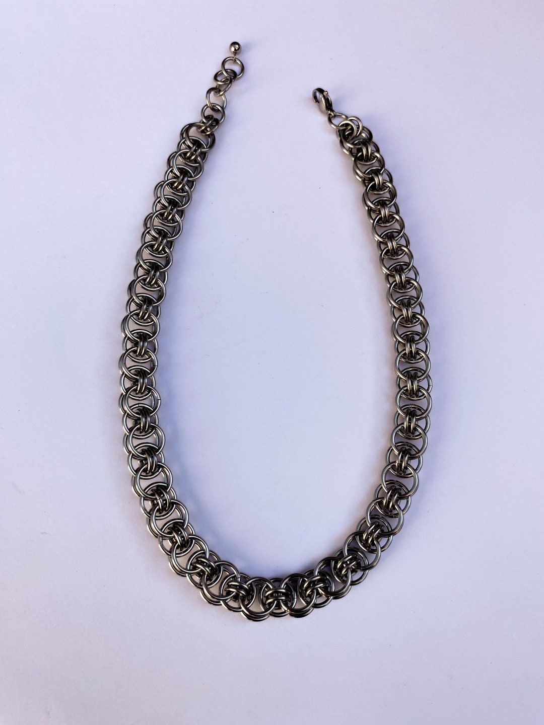 Stainless Steel Helm Weave Chainmaille Necklace - Etsy
