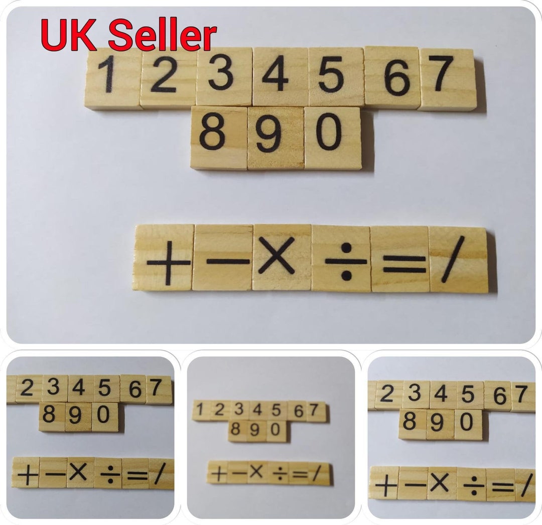 Individual Wooden Number Tiles With Symbols for Arts Crafts - Etsy