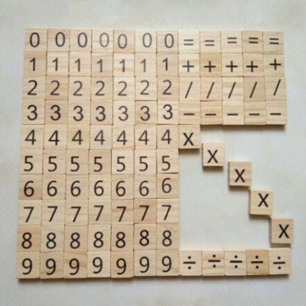 Individual Wooden Number Tiles With Symbols for Arts Crafts | Etsy