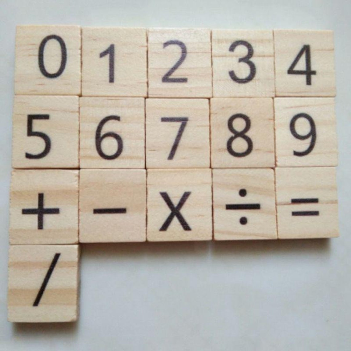 Individual Wooden Number Tiles With Symbols for Arts Crafts - Etsy UK