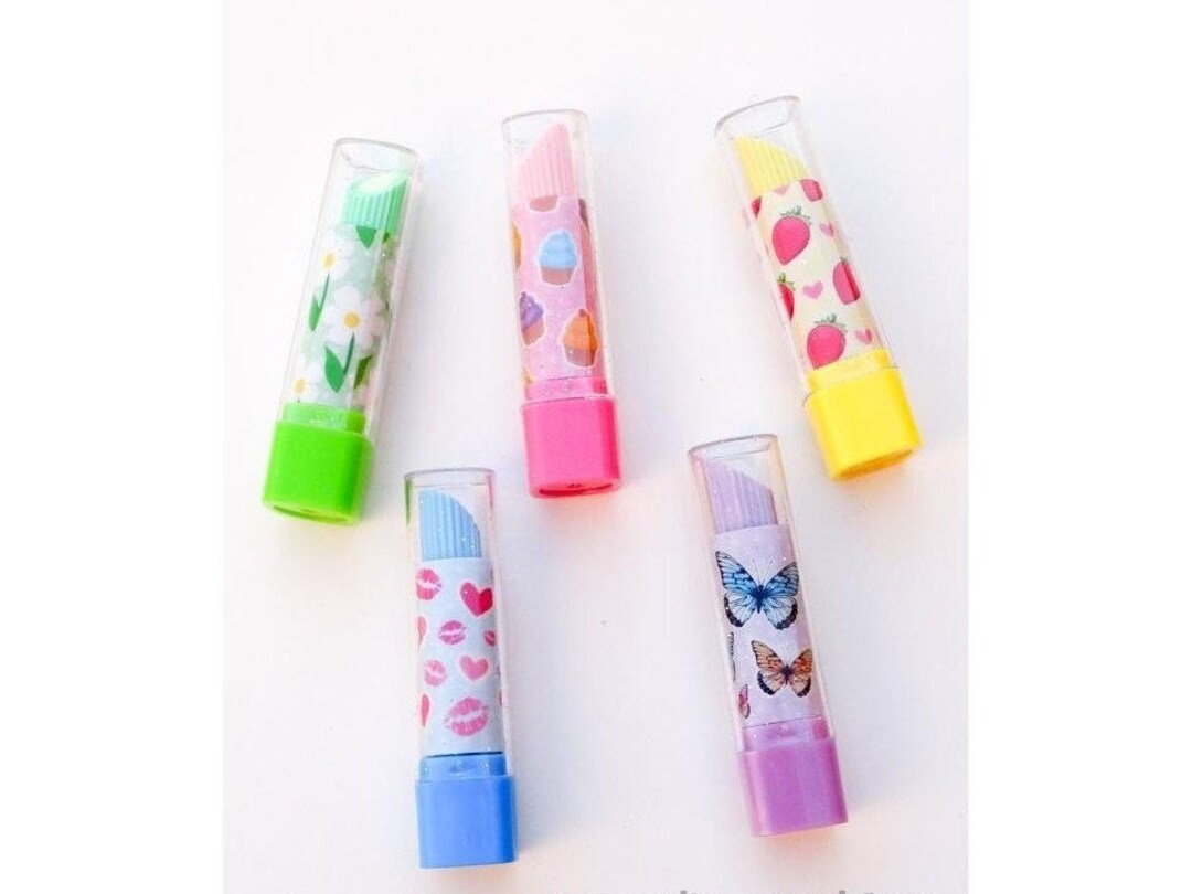 Colorful Lipstick Erasers Fun School Books Rubbers Cute - Etsy