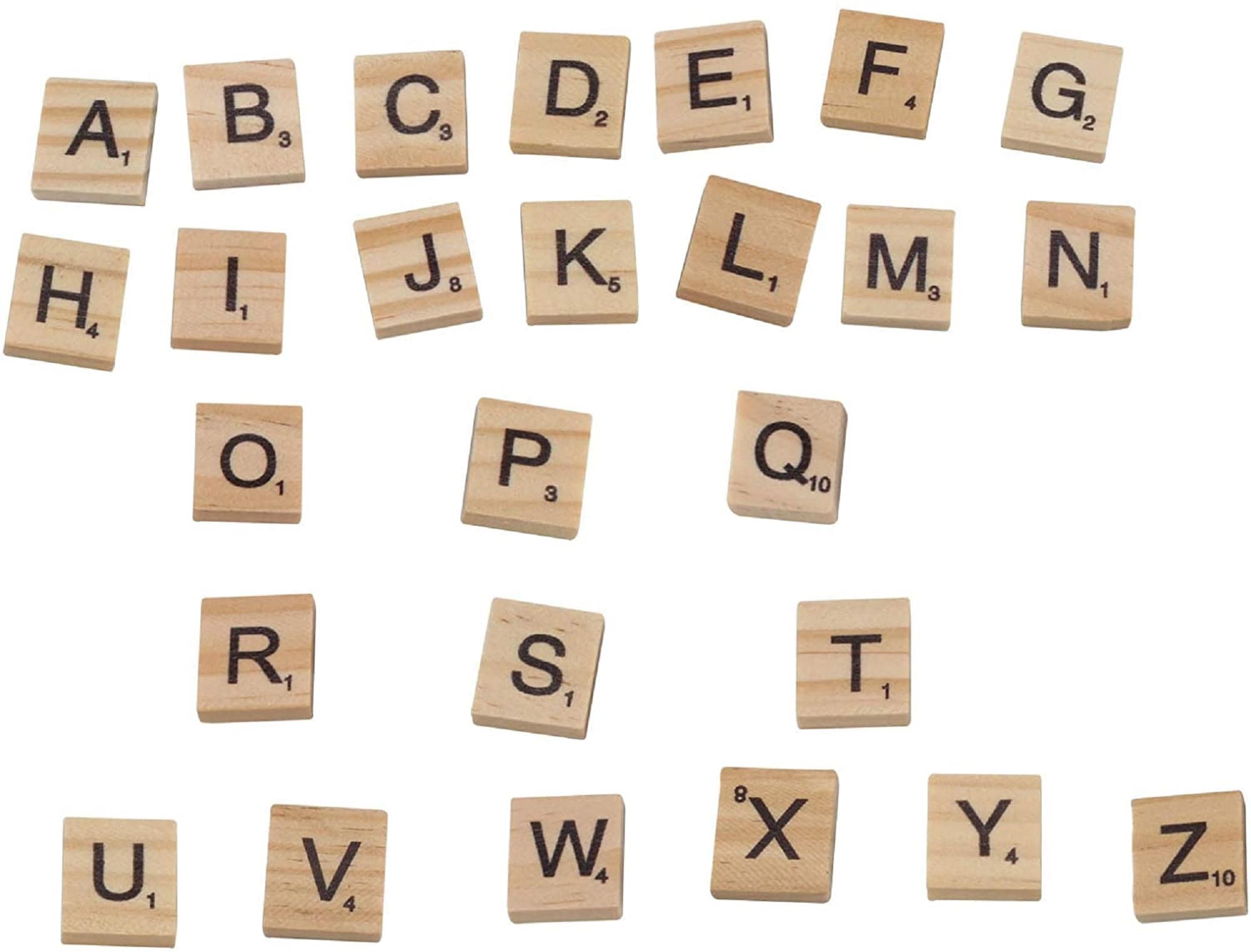 100 Pcs Wooden Scrabble Alphabet Letter Tiles With Score | Etsy