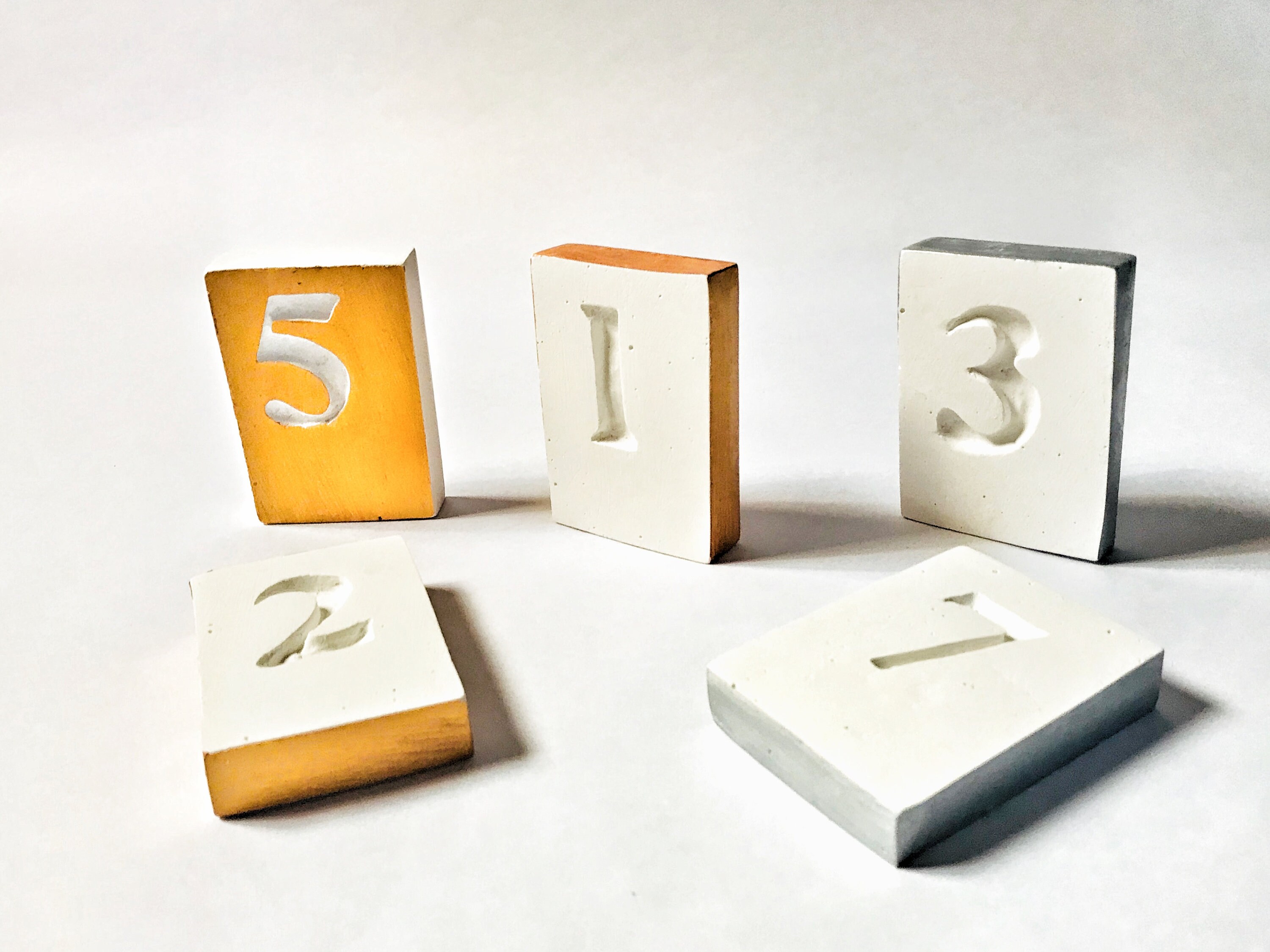 Plaster Tile Table Numbers custom table numbers modern | Etsy