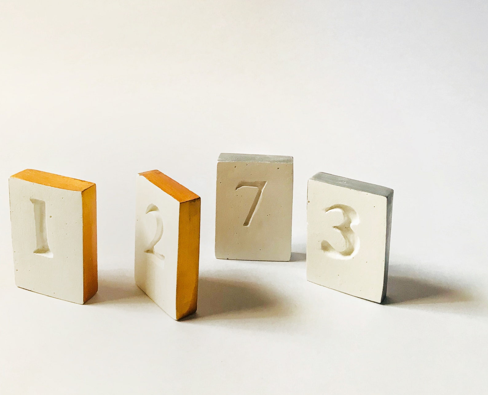 Plaster Tile Table Numbers custom table numbers modern | Etsy