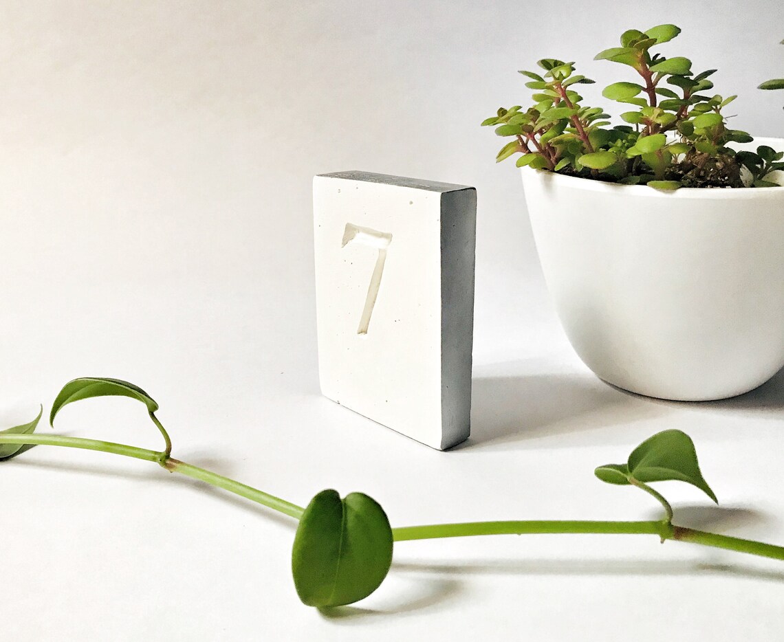 Plaster Tile Table Numbers custom table numbers modern | Etsy