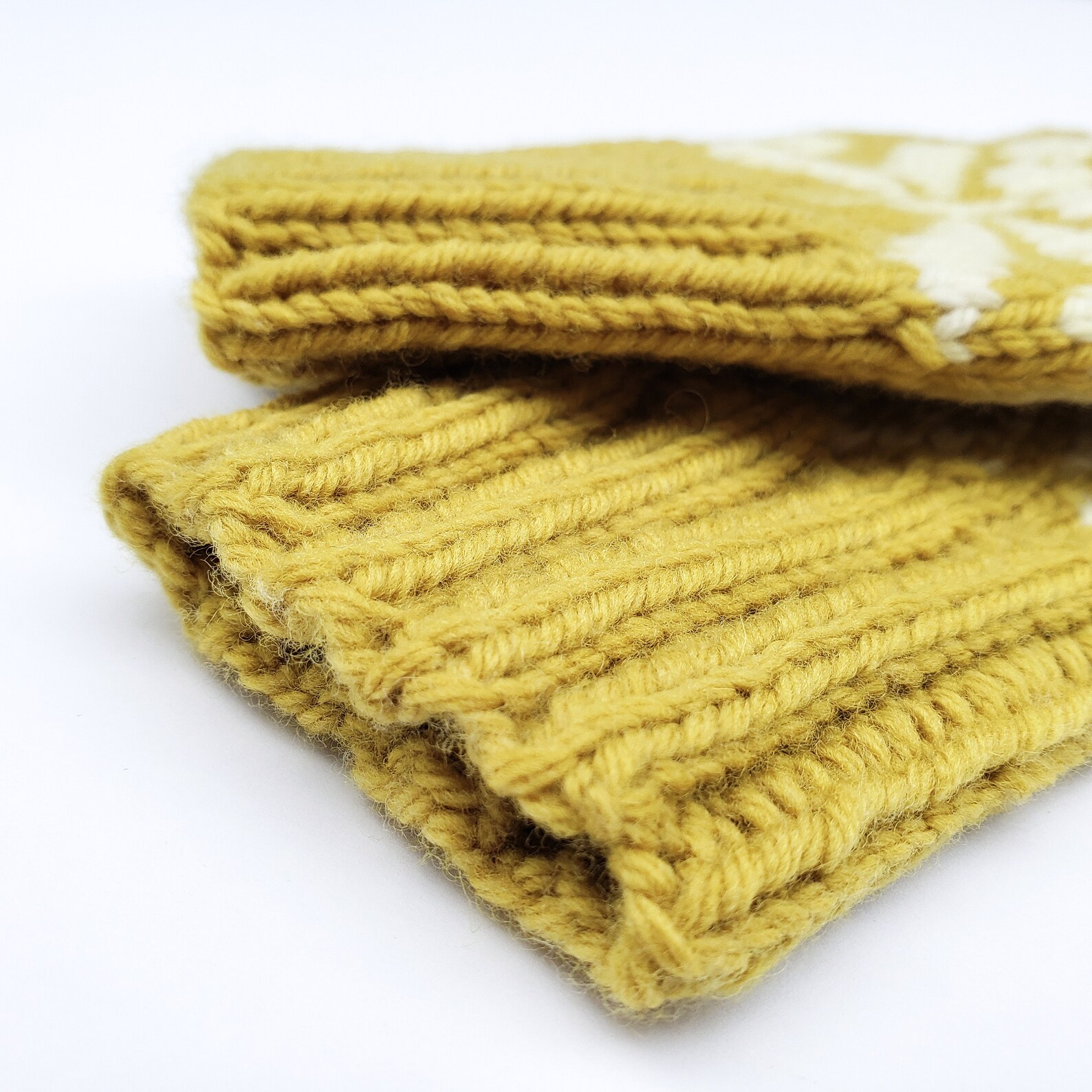 Women's Wool Mittens in Yellow White: Rose - Etsy