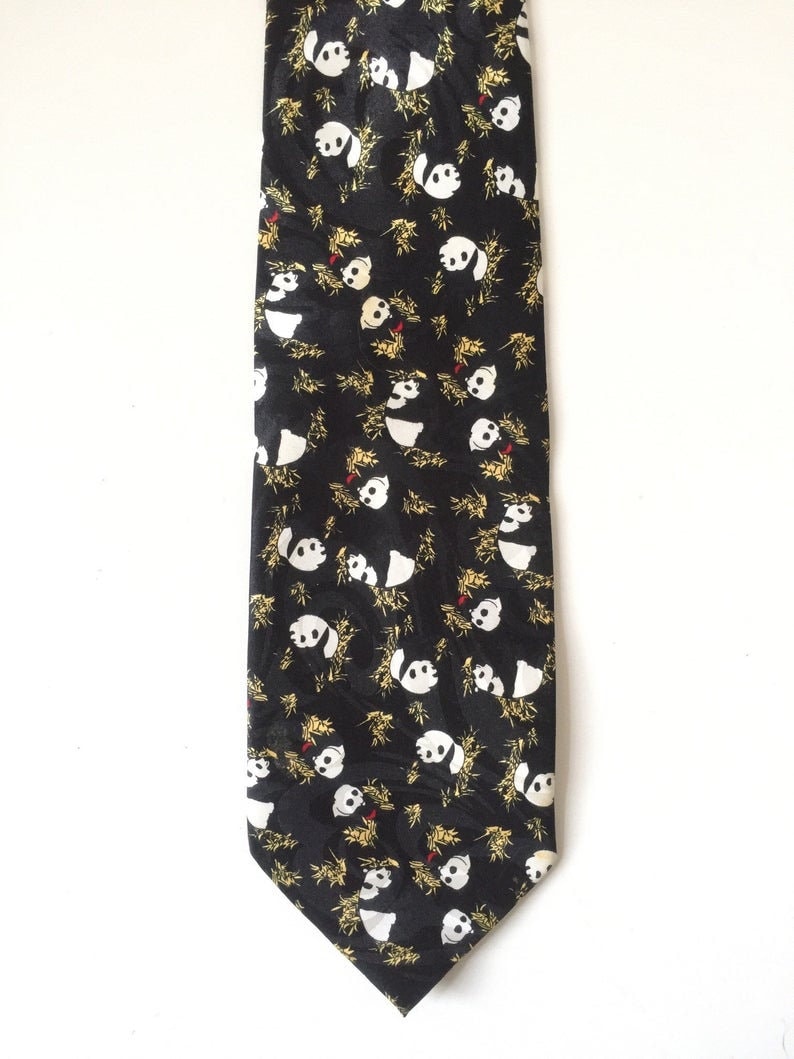 Panda Tie for Men Mens Ties Giant Panda Necktie Chinese Bamboo Neckties ...