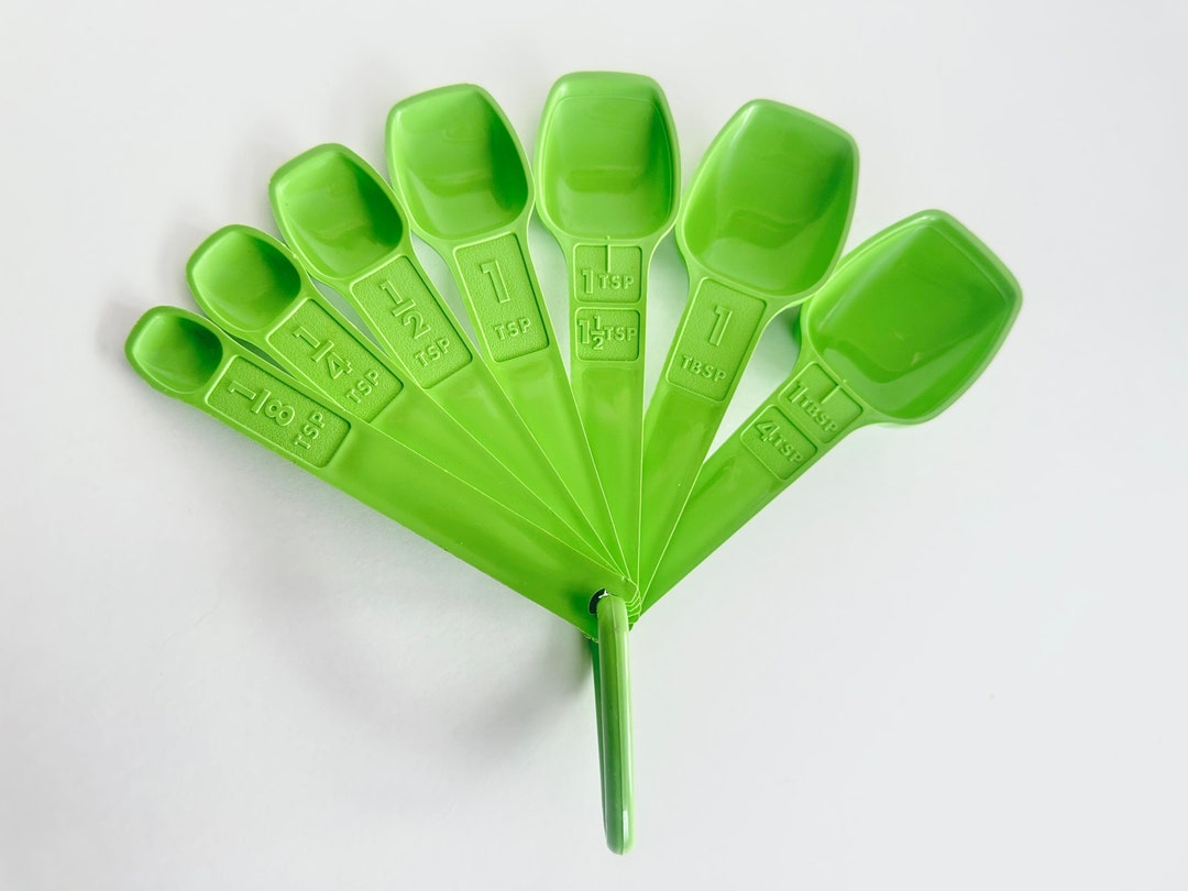 Tupperware Measuring Spoons COMPLETE Vintage Tupperware Jadite Green ...