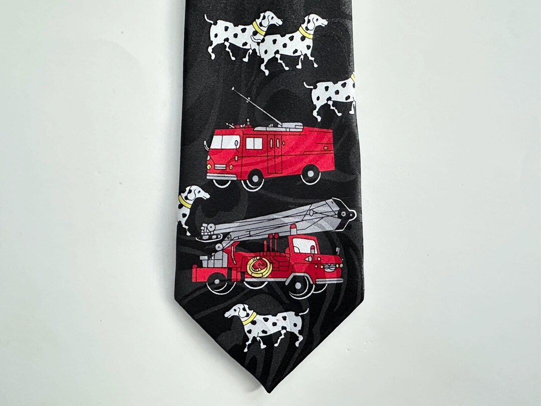 Firefighter Tie for Men Dalmation Tie Firemens Axe Mens Ties Fire ...