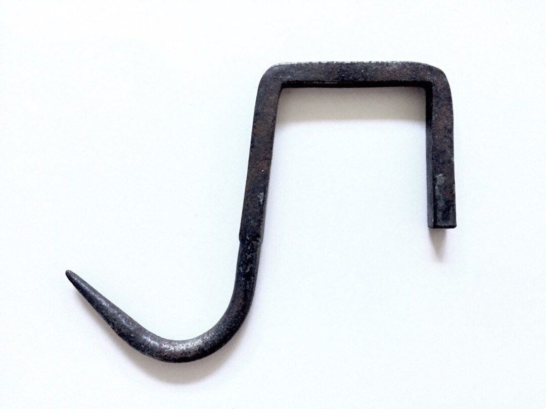 Antique Metal Hook Hand Forged Wrought Iron Hook Rustic Decor Metal ...
