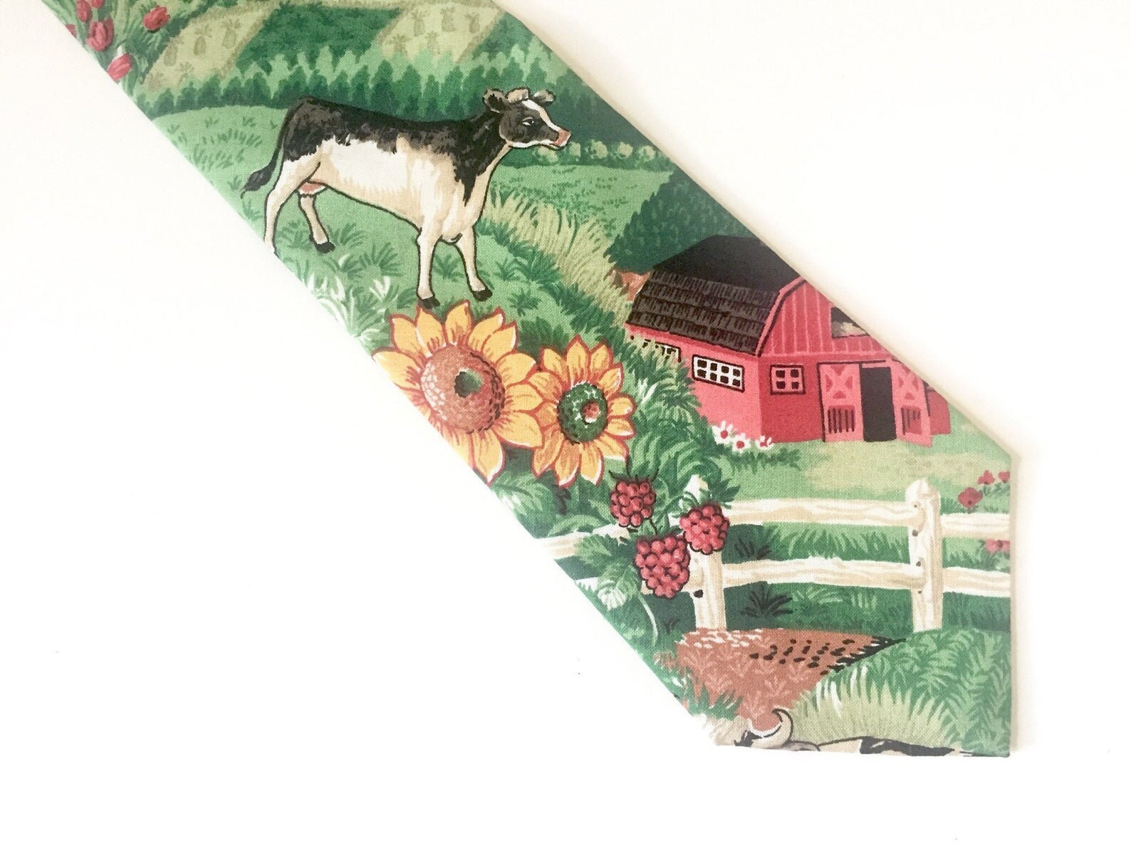 Cow Tie for Men Mens Ties Farmhouse Decor Red Barn Holstien Cow Gifts ...