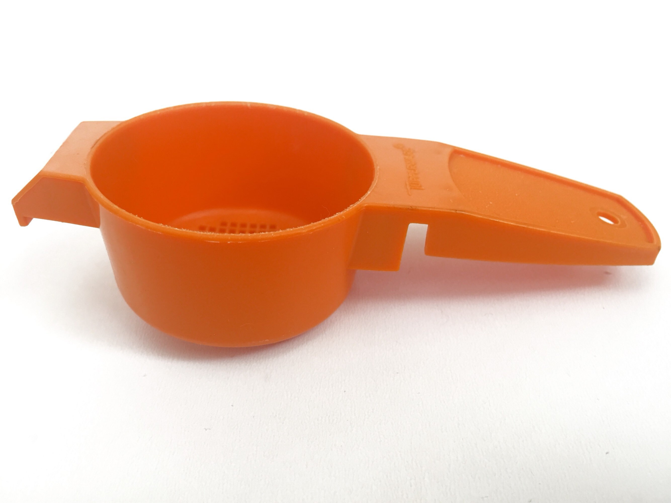 Vintage Tupperware Measuring Cup Strainer - Orange Tupperware Strainer ...
