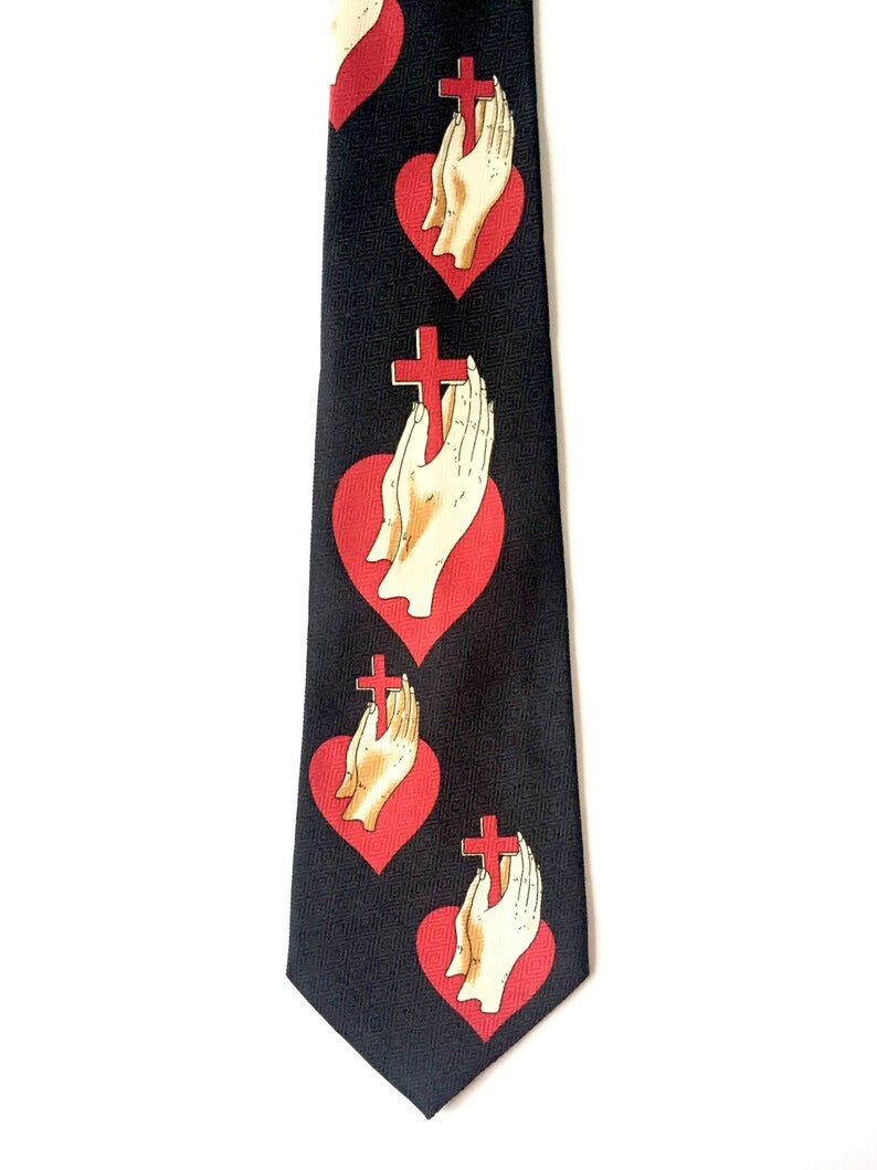 Religious Tie for Men Mens Ties Crucifix Prayer Mens - Etsy